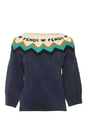 Fendi Cable-knit Sweater - Blue