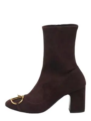 Gucci Horsebit Suede Ankle Boots - Brown