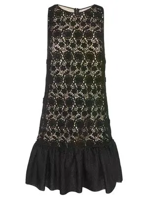 Red Valentino Lace Flounce-hem Midi Dress - Black