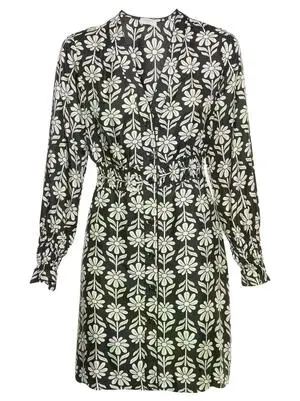 Sandro Illiana Floral-print Mini Dress - Black