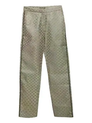 Maje Silver-tone Floral Jacquard Trousers - Gold