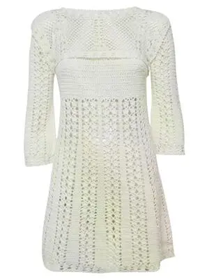 Elisabetta Franchi Long-sleeve Mini Dress - White