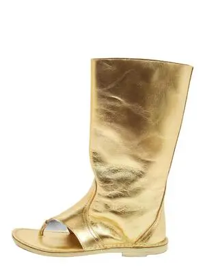 Pierre Hardy Cut-out Thong Ankle Sandals - Gold