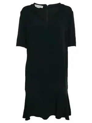 Stella McCartney Mini Ruffle-hem Shift Dress - Black