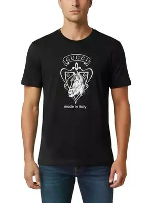 Gucci Graphic-print Cotton T-shirt - Black