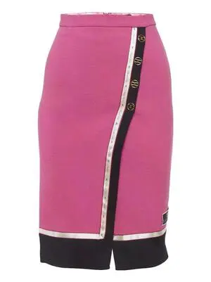 Elisabetta Franchi Logo Plaque Pencil Midi Skirt - Pink