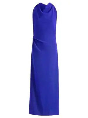 Proenza Schouler Selena Twist Back Dress In Matte Double Crepe - Blue