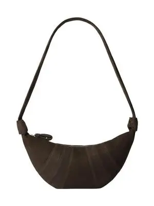LEMAIRE Chocolate Coated Cotton Blend Shoulder Bag With Knot Detailing - Brown