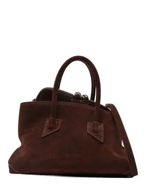Attico Suede Tote Bag With Logo Detail - Brown