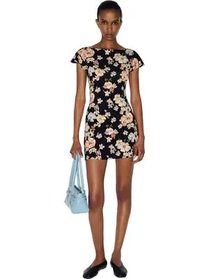 REFORMATION Reformation Jensen Knit Dress With Flutter Sleeves Multi