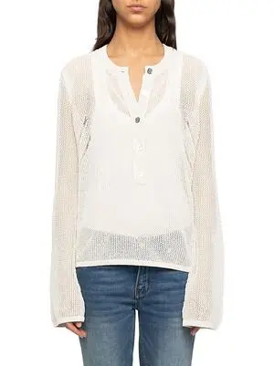 Zadig&Voltaire Mandala Henley Top - Vanille