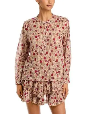 Isabel Marant Étoile Maria Top - Ecru/raspberry