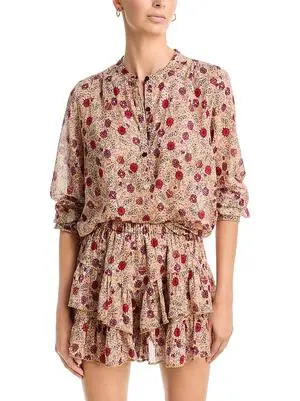 Isabel Marant Étoile Maria Top - Ecru/raspberry