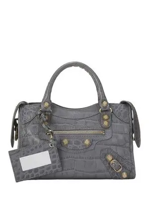 Balenciaga Embossed Leather Classic City Bag - Grey