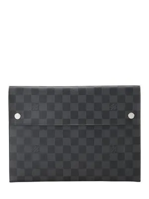 LOUIS VUITTON Damier Graphite Alpha Triple Pochette - Black