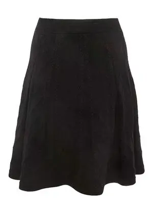Sandro Ribbed Flared Midi Skirt - Black