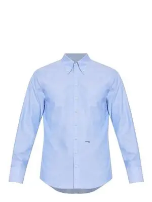 Dsquared2 Logo Embroidered Long-sleeved Shirt - Blue