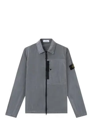Stone Island Logo-patch Zip-up Jacket - Ashes