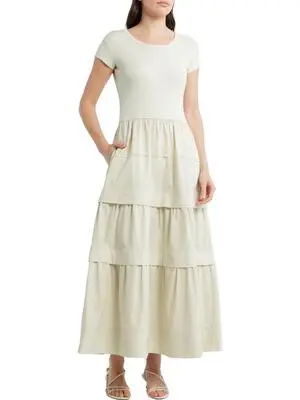 Hugo Boss Tiered Midi Dress - Guava Leaf