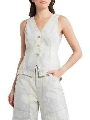 Hugo Boss Tailored Vest With Pinstripe Detail - Cloud Blue