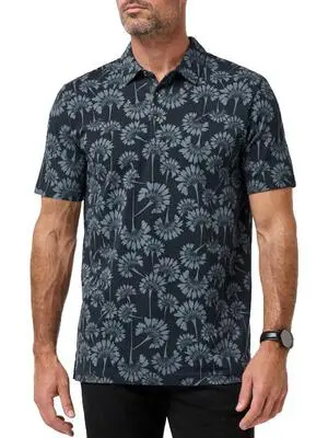 Travis Mathew Comfortknit Breeze Floral Polo - Total Eclipse