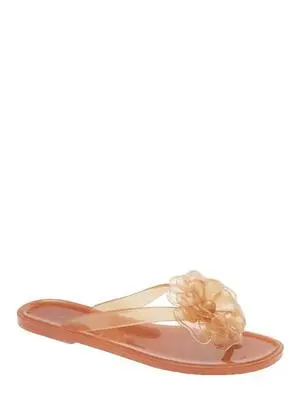 BRIZZA Jelly Flower Flip Flop - Brown