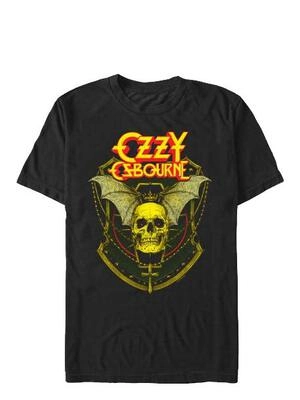 OZZY OSBOURNE Skull & Shield Logo Short Sleeve Graphic T-shirt - Black