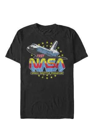 NASA 1981 Retro Stars Graphic T-shirt - Black
