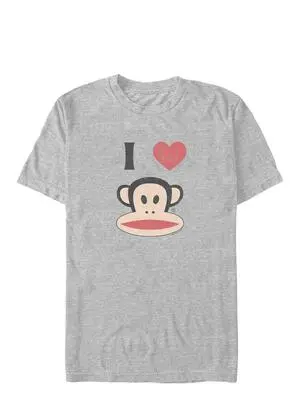 PAUL FRANK Distressed I Heart Julius Short Sleeve Graphic T-shirt - Athletic Heather