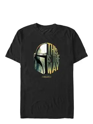STAR WARS: THE MANDALORIAN This Is The Way Helmet Logo Short Sleeve Graphic T-shirt - Black