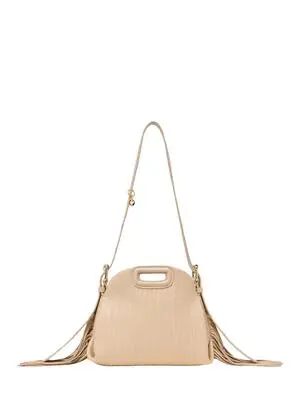 Maje Miss M Stitched Leather Mini Bag - Cream