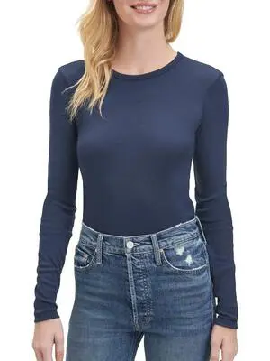 Splendid Classic Long Sleeve Crewneck T-shirt - Navy