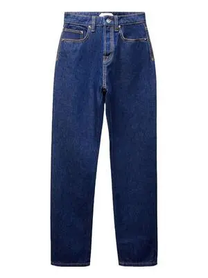 Versace Indigo Denim Straight-leg Jeans With Medusa Hardware - Blue