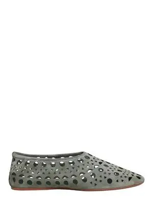 Alaïa Suede Vienne Ballet Flats - Green