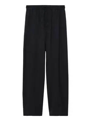 Loewe Wool-blend Drawstring Trousers - Black
