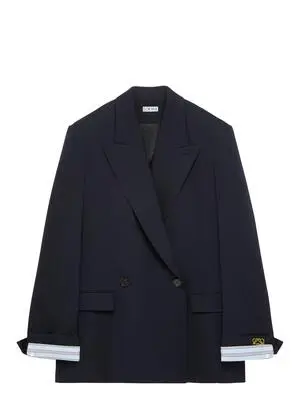 LOEWE Loewe Double-Breasted Blazer With Monogram Trimmed Cuffs