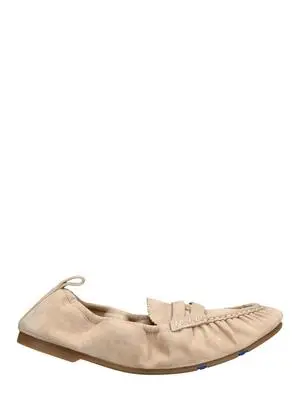 Burberry Suede Fawn Loafers - Ivory