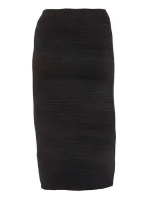 Emporio Armani Ribbed Midi Skirt - Black