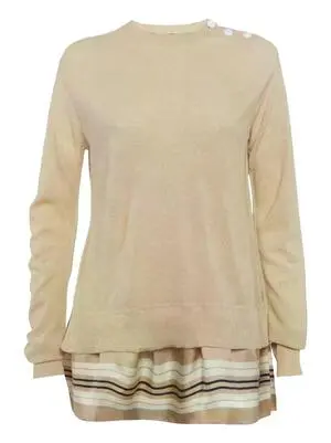 LOUIS VUITTON Layered Hem Crew Neck Sweater - Neutrals