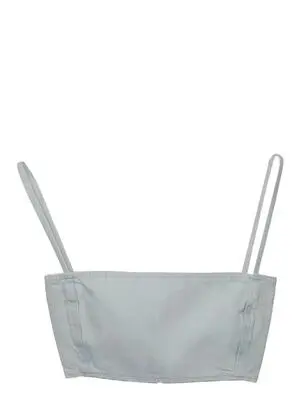 Alaïa Light Denim Bandeau Bustier Top - Blue