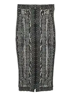 Herve Leger Patterned Pencil Skirt - Black