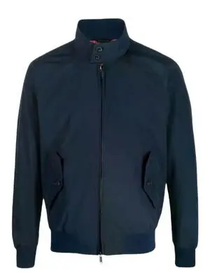 BARACUTA Funnel Neck Raglan Sleeve Jacket - Blue