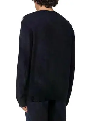 Emporio Armani Geometric Pattern Crew Neck Sweater - Blue