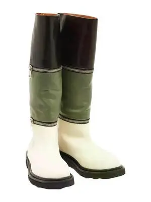 Marni Zip-embellished Leather Boots - Neutrals