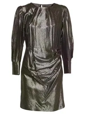 Maje Striped Metallic Mini Dress - Silver
