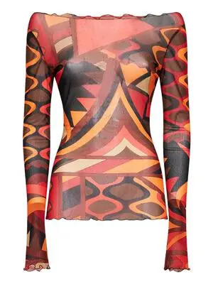 Emilio Pucci Vivara Print Tulle Top - Multicolor