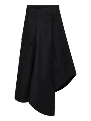 Bottega Veneta Compact Cotton Canvas Asymmetric Skirt - Multicolor