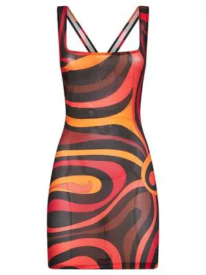 Emilio Pucci Marmo Print Mesh Mini Dress - Multicolor