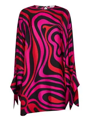 Emilio Pucci Silk Kaftan With Marmo Print - Multicolor