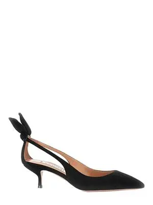 AQUAZZURA AQUAZZURA Bow Tie Pump 50 Suede And Nappa Leather Multicolor